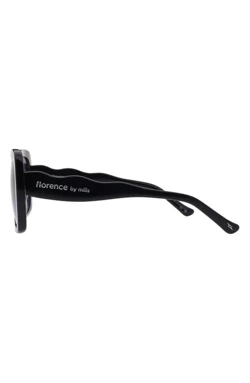 FLORENCE BY MILLS 56mm Square Sunglasses - Gloss Black
