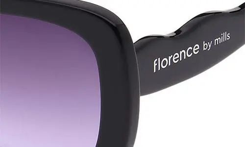 FLORENCE BY MILLS 56mm Square Sunglasses - Gloss Black