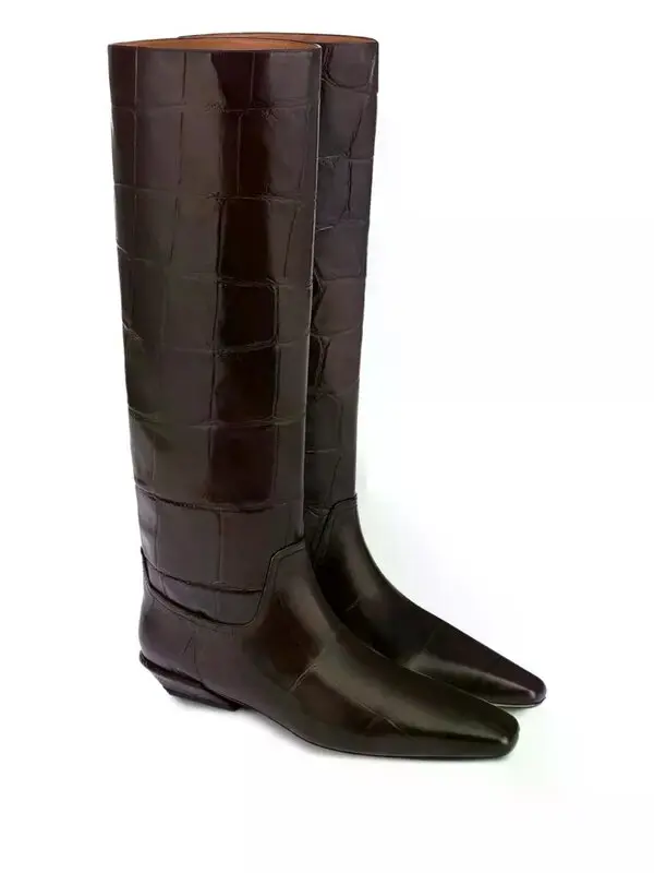 Paris Texas Croco-embossed Leather Boots