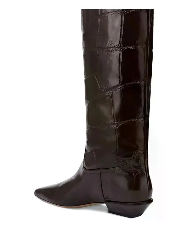 Paris Texas Croco-embossed Leather Boots