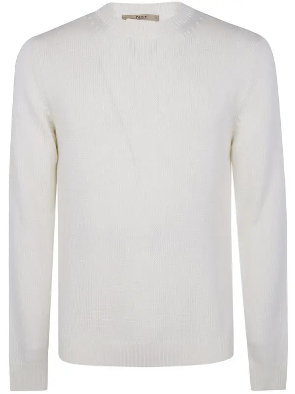 ROBERTO COLLINA Long Sleeve Round Neck Sweater - Beige