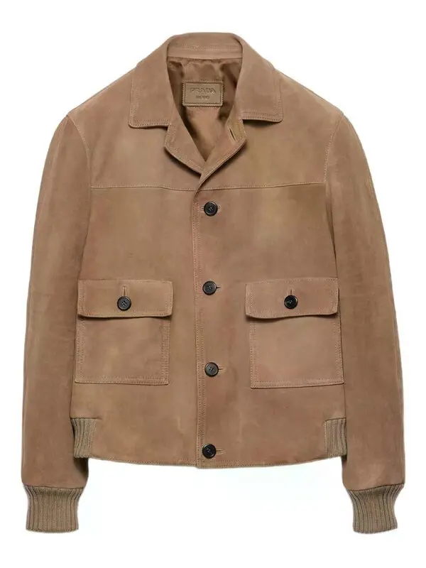 Prada Suede Patch-pocket Jacket - Neutrals