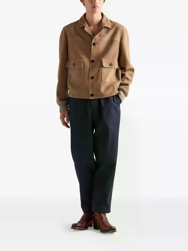 Prada Suede Patch-pocket Jacket - Neutrals