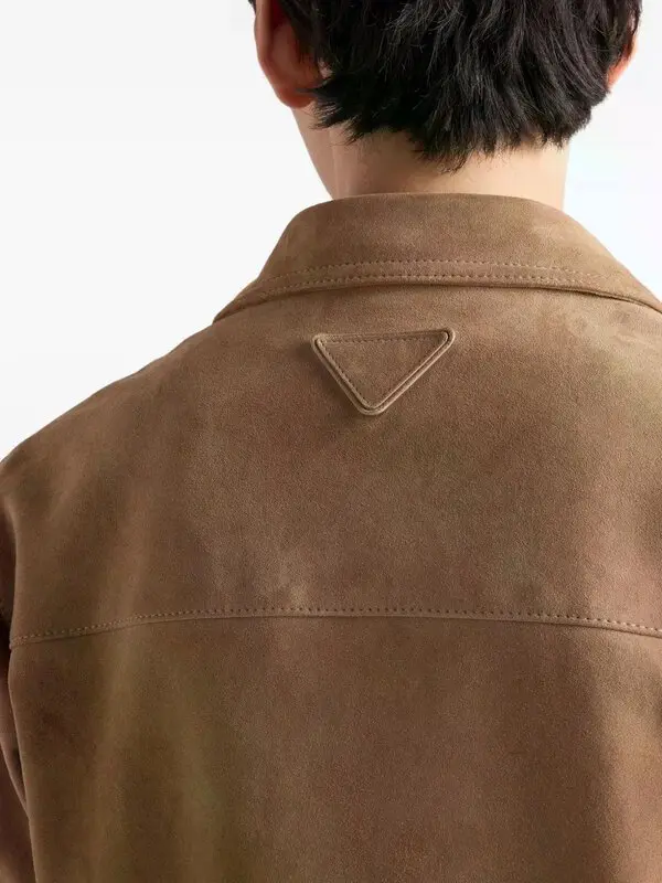 Prada Suede Patch-pocket Jacket - Neutrals