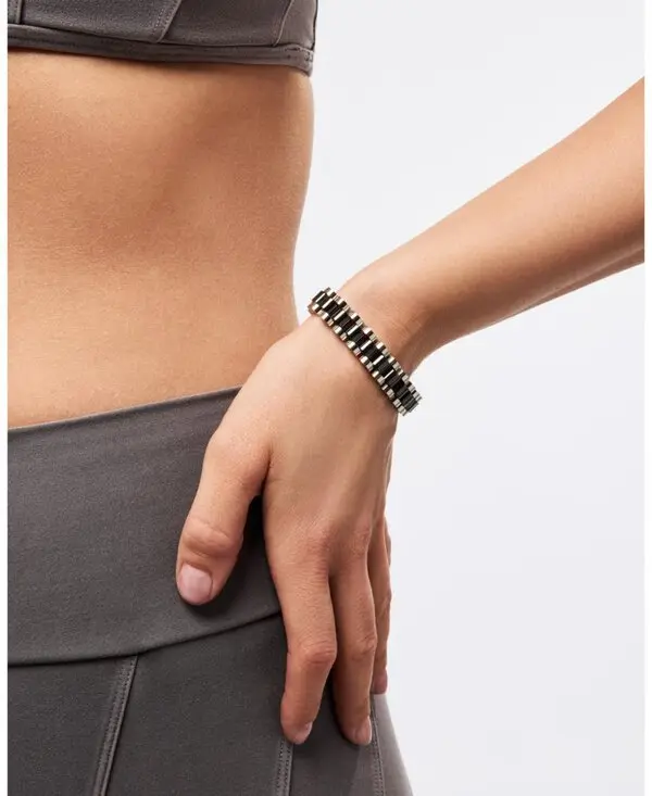 ANA LUISA Ora Ceramic And Stainless Steel Link Bracelet - Silver
