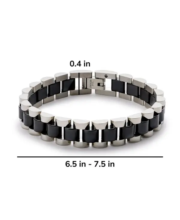 ANA LUISA Ora Ceramic And Stainless Steel Link Bracelet - Silver