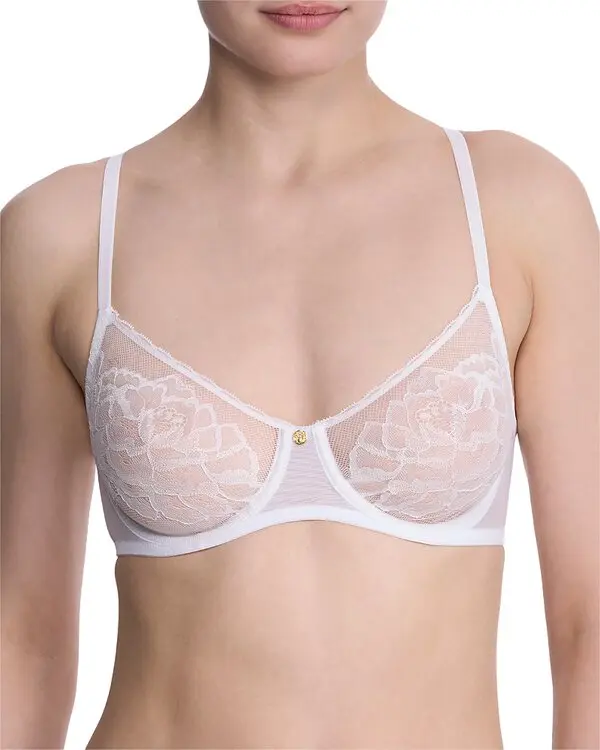 Natori Flora Unlined Balconette Bra - White