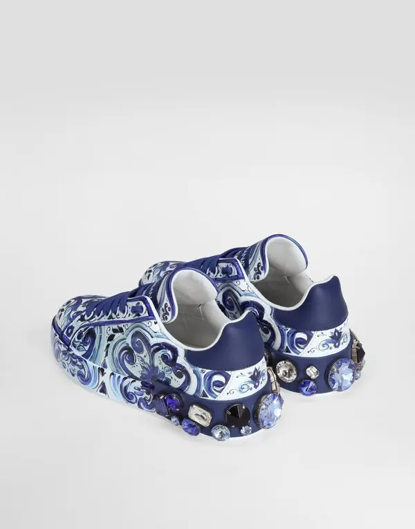 Dolce & Gabbana Majolica-print Portofino Sneakers - Multicolor