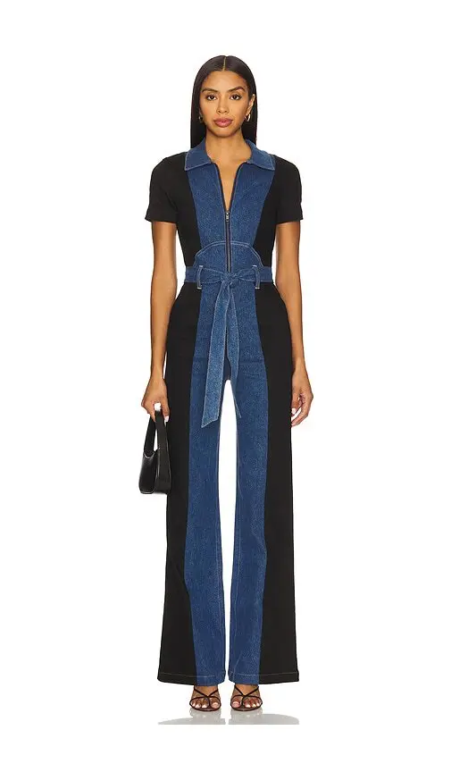 Alice + Olivia Wide Leg Jumpsuit - Black & Liana Blue