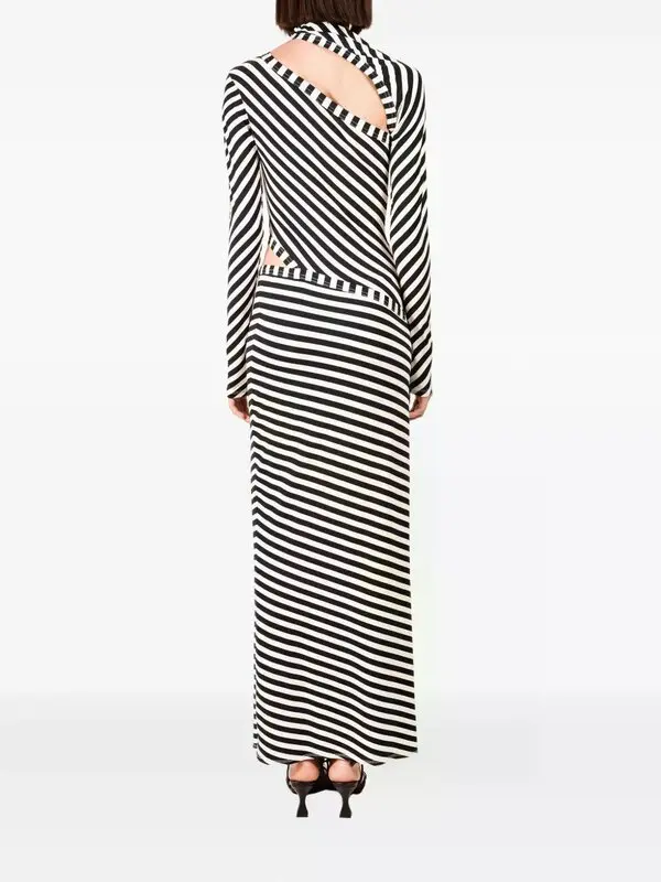IOANA CIOLACU Diagonal-stripe Cut-out Maxi Dress