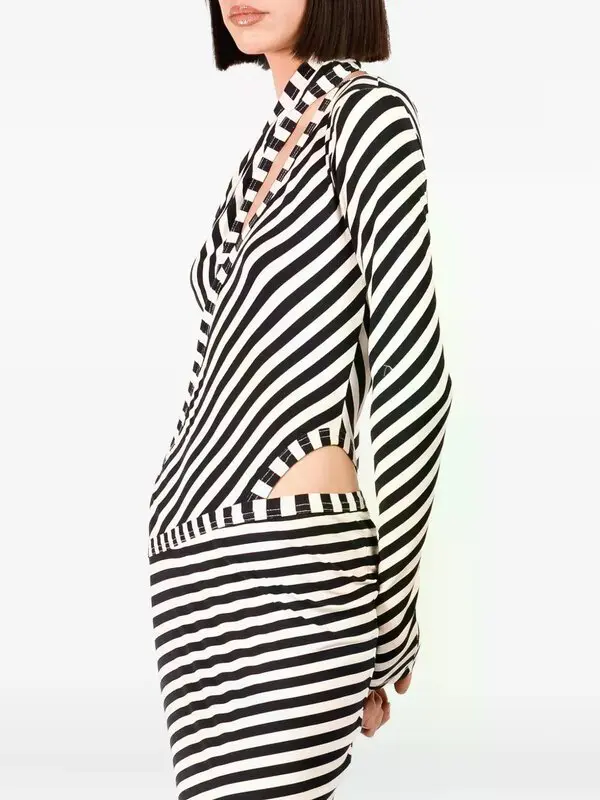 IOANA CIOLACU Diagonal-stripe Cut-out Maxi Dress