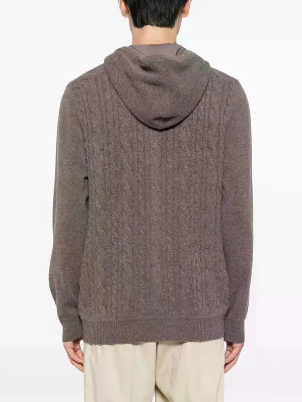 N.peal Cable Knit Hoodie