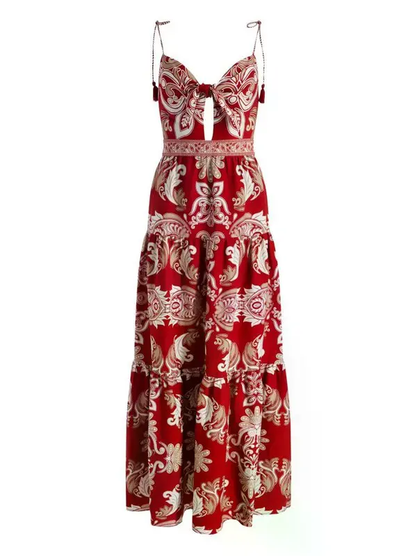 alice and olivia minka maxi dress Minka Tasseled Maxi Day Dress