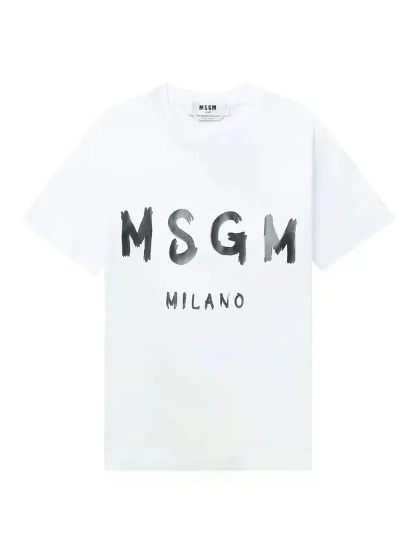 MSGM Logo-print Cotton T-shirt - White
