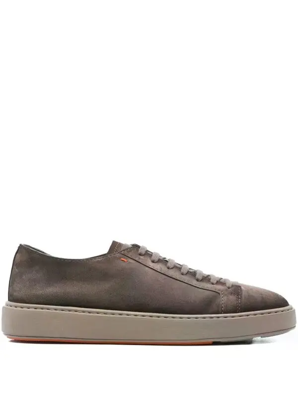 Santoni Lace-up Suede Sneakers - Brown