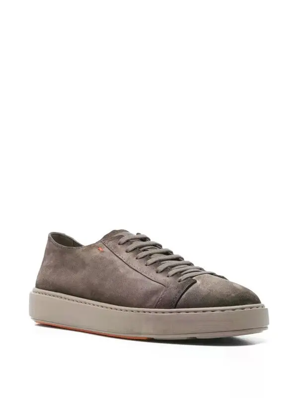 Santoni Lace-up Suede Sneakers - Brown