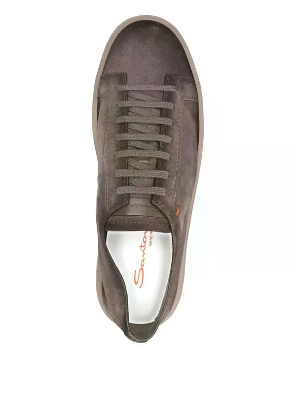 Santoni Lace-up Suede Sneakers - Brown