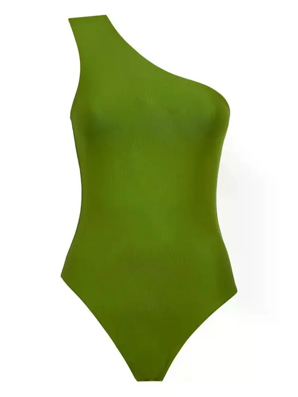 TALLER MARMO Yacare One-shoulder Swimsuit - Green