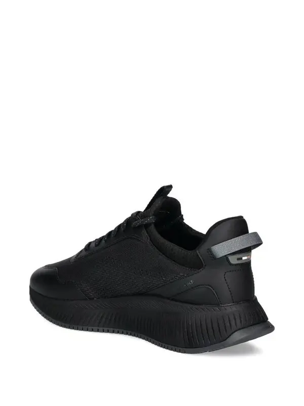 Hugo Textured Lace-up Low-top Sneakers - Black