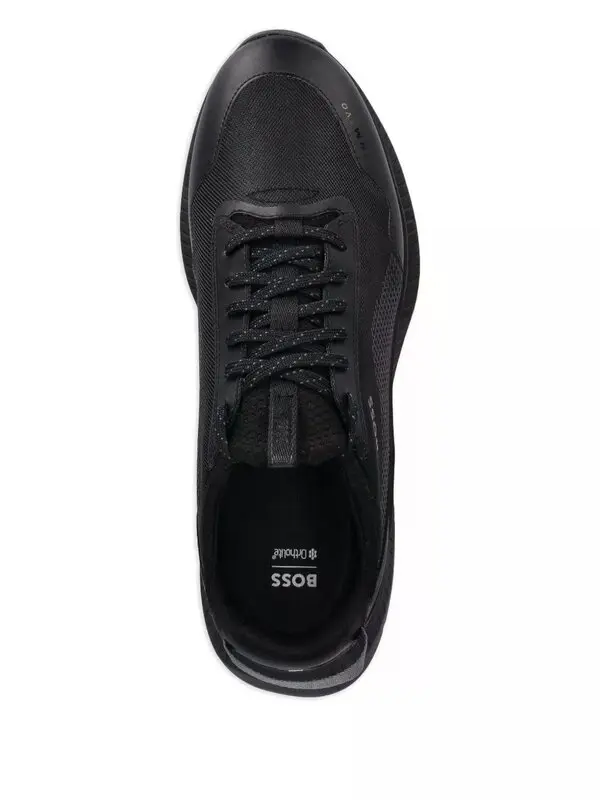 Hugo Textured Lace-up Low-top Sneakers - Black