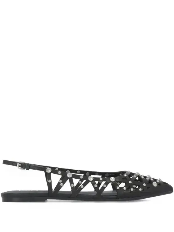 Ash Pointed-toe Studded Shoes - Black