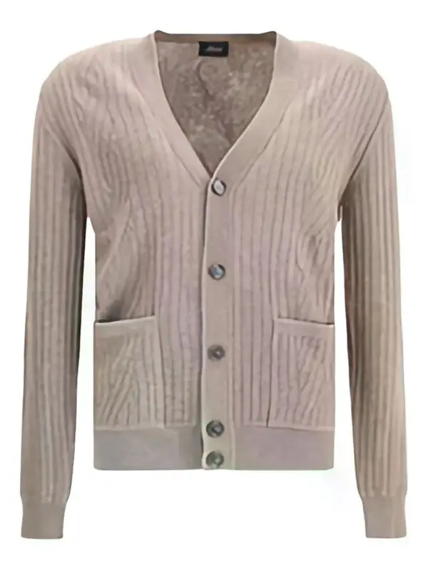 Brioni Ribbed Knit Cardigan