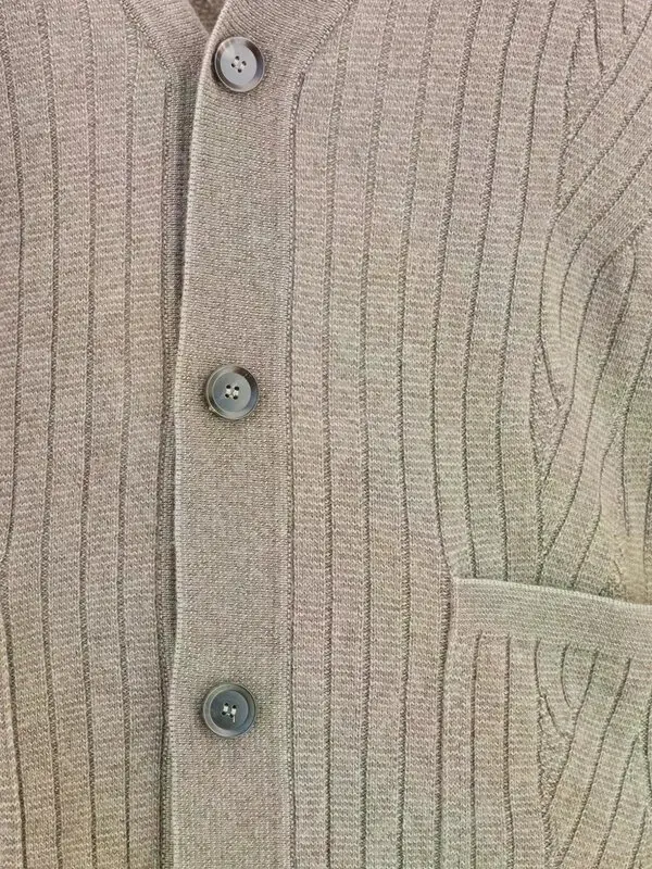 Brioni Ribbed Knit Cardigan