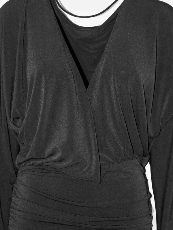 Andamane Draped V-neck Mini Dress