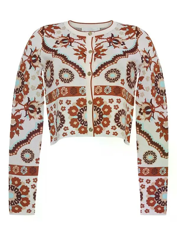 Cara Cara Ila Floral-pattern Button Cardigan - White