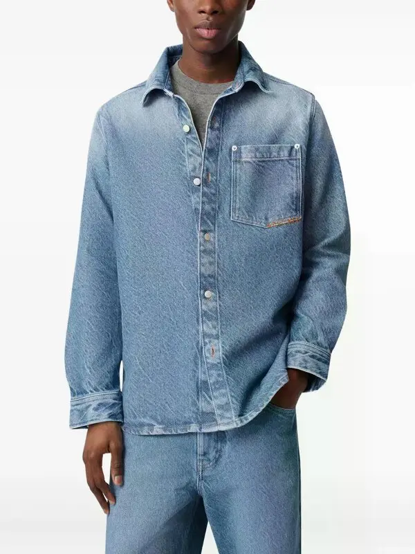 Axel Arigato Embroidered-logo Denim Shirt