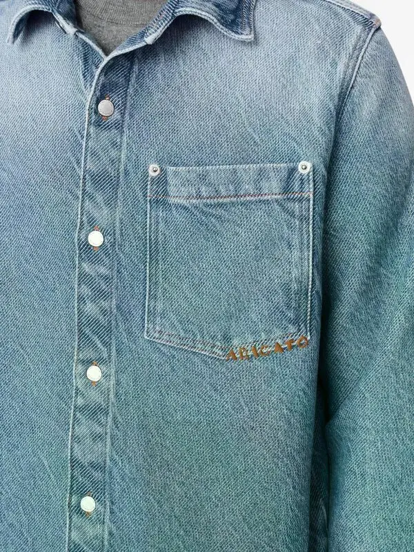 Axel Arigato Embroidered-logo Denim Shirt