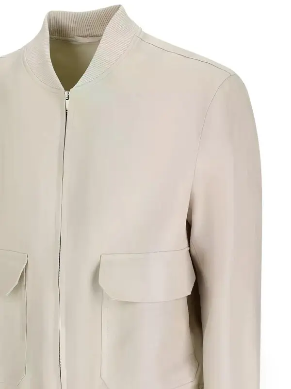 LARDINI Zip-fastening Flap-pocket Jacket - Neutrals