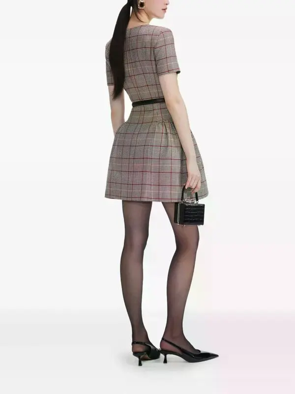 SELF-PORTRAIT Checked Mini Dress
