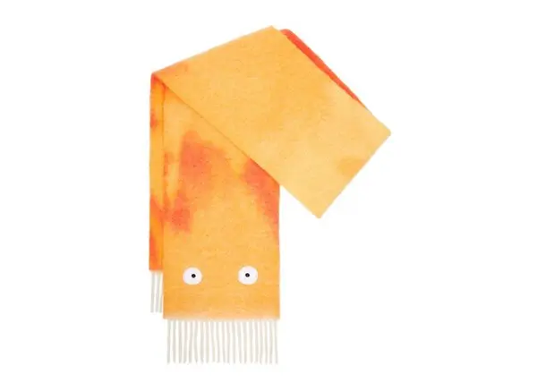 Loewe X Howls Calcifer Scarf In Mohair And Wool Blend - Orange/red