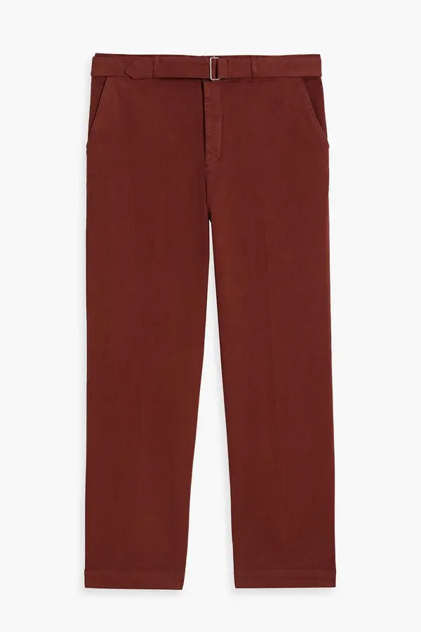 Officine Générale Belted Cotton-blend Twill Pants