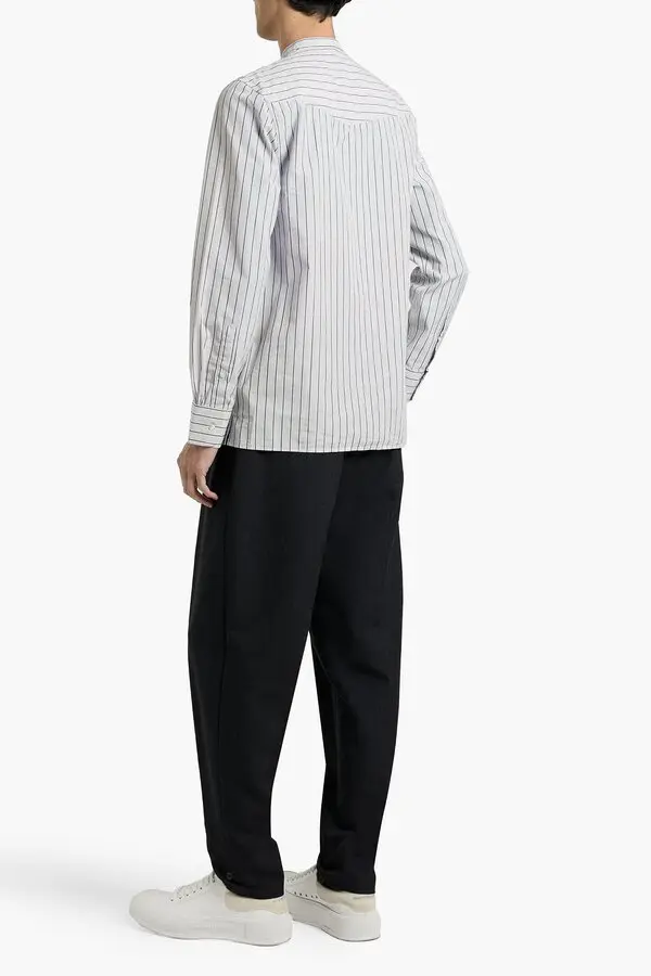 Officine Générale Gaston Striped Cottonpoplin Shirt - Light Gray