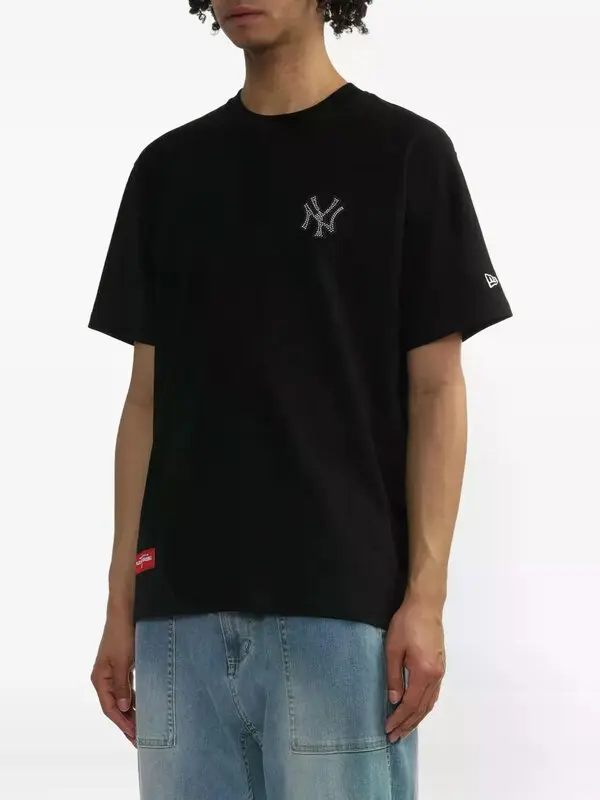 New Era Rhinestone-embellished Logo T-shirt - Black