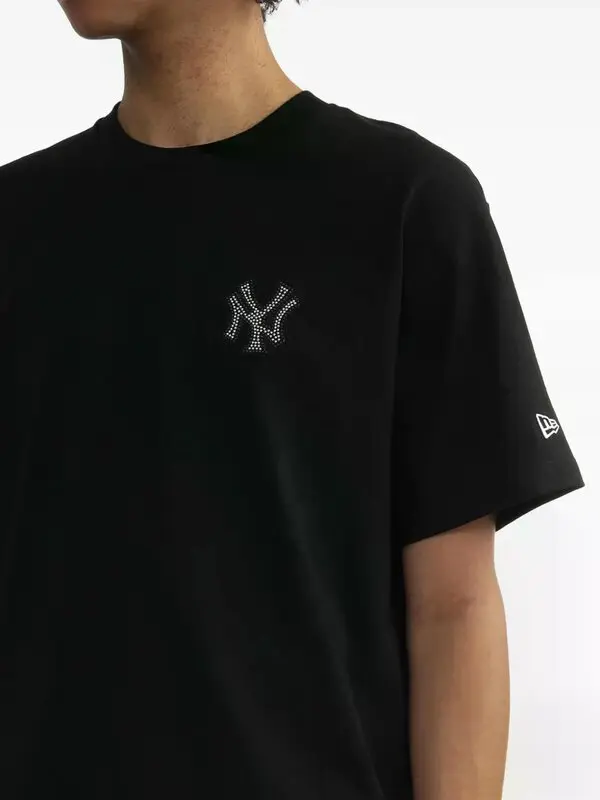 New Era Rhinestone-embellished Logo T-shirt - Black