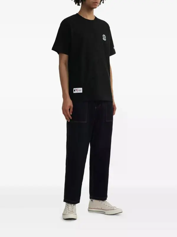 New Era Logo-patch Cotton T-shirt - Black