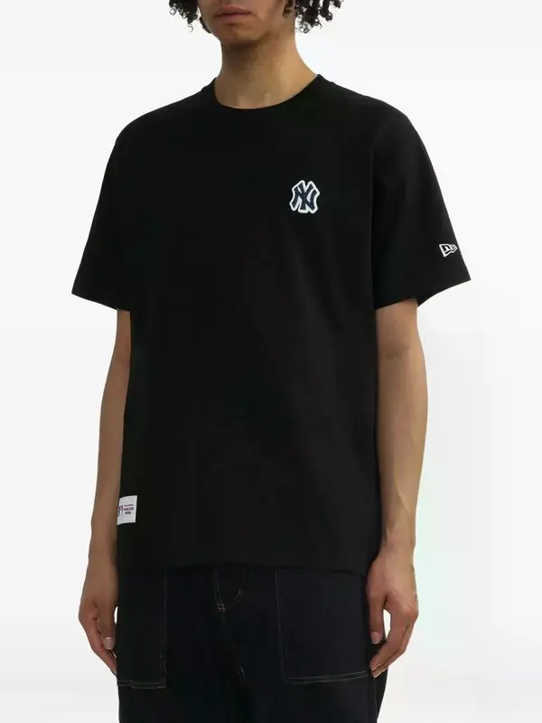 New Era Logo-patch Cotton T-shirt - Black