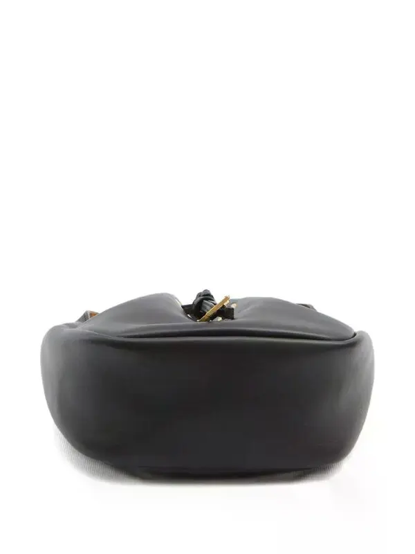 Saint Laurent Cassandre Drawstring Leather Shoulder Bag - Black