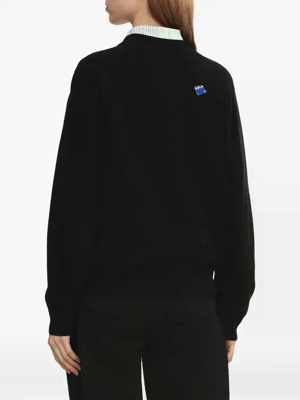 ADER ERROR Buttoned Cardigan With Logo Plaque - Black