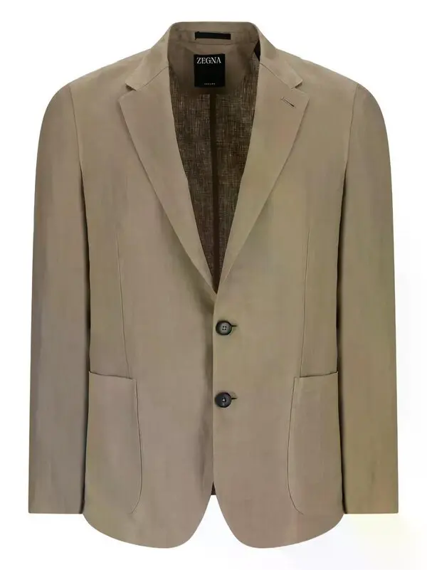 Zegna Single-breasted Linen Jacket - Neutrals