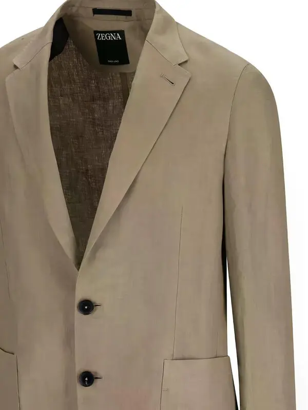 Zegna Single-breasted Linen Jacket - Neutrals