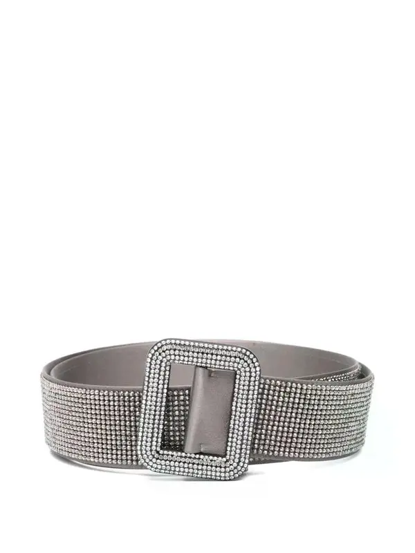 Benedetta Bruzziches Crystal-embellished Buckle Belt - Silver