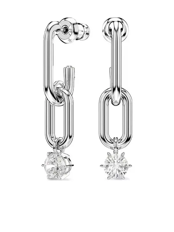 SWAROVSKI Constella Crystal Chain-link Earrings - Silver