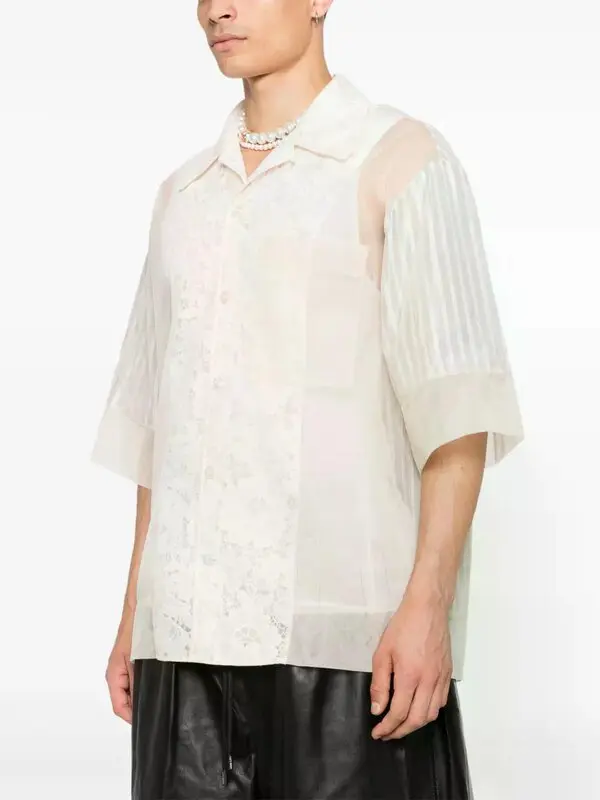 Simone Rocha Lace-panel Striped Shirt