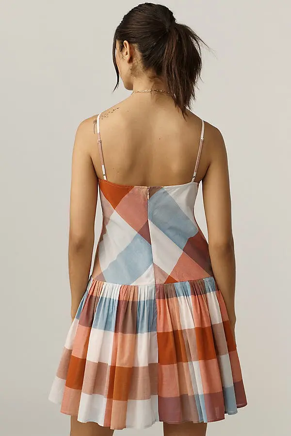 Hunter Bell Dublin Sleeveless Drop-Waist Mini Dress In Orange Pattern - 34%  Off | Editorialist