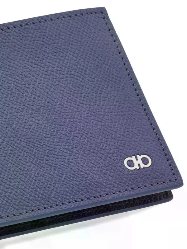 FERRAGAMO Gancini Leather Cardholder - Grey