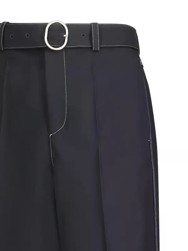 JIL SANDER Belted Wide Leg Trousers